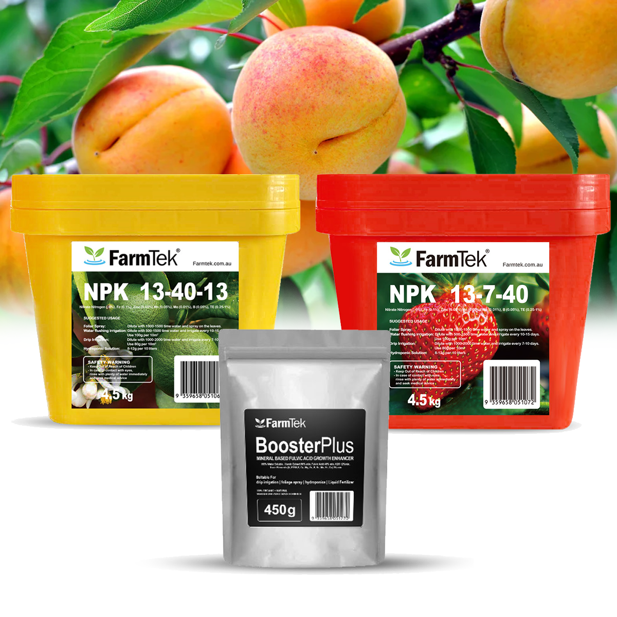 Farmtek Fruit Trees Fertilizer Pack NPK 13-40-13 13-7-40 BoosterPlus ...